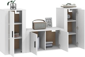 3dílný set TV skříněk bílý kompozitní dřevo 3188526