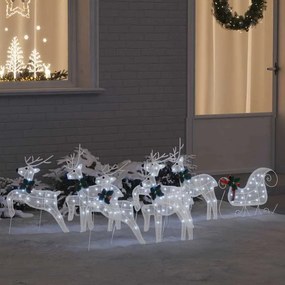LED Sobové 7 ks Bílá 43 x 18 x 66 cm textil 3385892