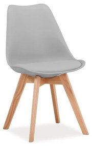 Jídelní židle KRIS, 49x83x43, světle šedá/dub