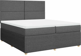 Box spring postel s matrací tmavě šedá 200x200 cm textil 3294457