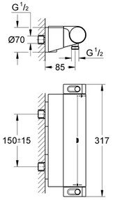 GROHE 34469001 - Termostatická sprchová baterie GROHTHERM 2000 DN 15 chrom