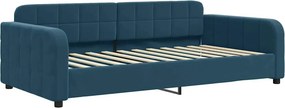 Válenda s přistýlkou a zásuvkami modrá 90 x 200 cm samet 3197000