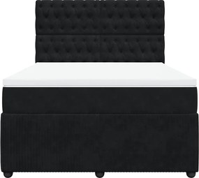 Box spring postel s matrací černá 140x200 cm samet 3292366