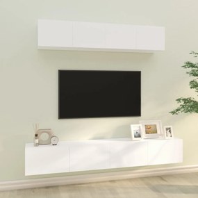 4dílný set TV skříněk bílý kompozitní dřevo 3114534
