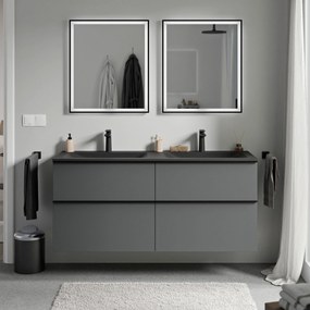 Koupelnová skříňka LAVOA 140 cm s umyvadlem z minerálního odlitku CREAM - možnost volby barvy