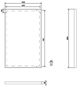Sapho, AROWANA zrcadlo v rámu 500x800mm, černá mat, AWB5080