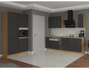 Kuchyně Retroline III, Barva: bílá, Osvětlení: bez osvětlení, Pracovní deska do kuchyně: s pracovní deskou