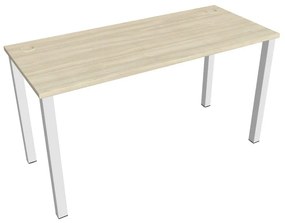 Stůl pracovní rovný 140 cm hl. 60 cm - Hobis Uni UE 1400 Dekor stolové desky: akát, Barva nohou: bílá