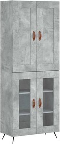 Skříň highboard betonově šedá 69,5x34x180 cm kompozitní dřevo 3199597