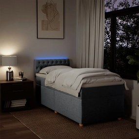 Box spring postel s matrací světle šedý 100 x 200 cm textil 3288898