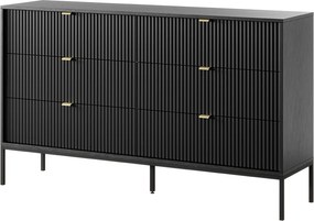 Komoda NOVA cc NKS154 | se zásuvkami | 154 cm | černá/černá