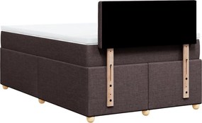 Box spring postel s matrací tmavě hnědá 120x200 cm textil 3286664