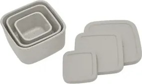 KikkaBoo Sada boxů na svačinu 3 ks Platinum Silicone Sand