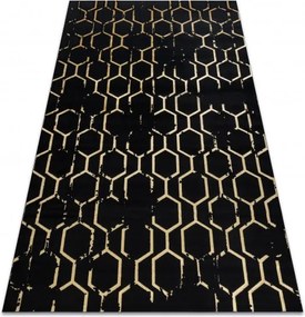 Kusový koberec Gloss 407C 86 black/gold, 200x290, čierna, chodba / predsieň, Dywany Łuszczów