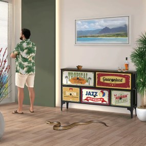 Retro komoda LINEA - old wood / MDF