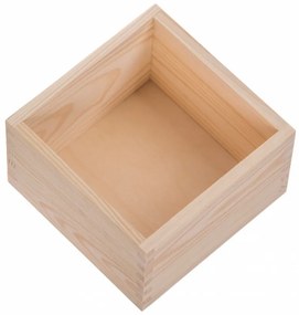 FK Dřevěná krabička bez víka - 16x16x10 cm, Přírodní
