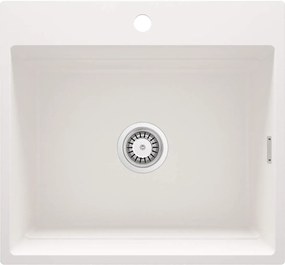 Deante Magnetic, 1-komorový granitový dřez 560x520x220mm, bílá matná, DEA-ZRM_A10A