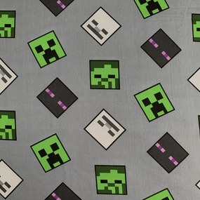 Jerry Fabrics Bavlněné povlečení  se svítícím efektem 140x200 + 70x90 cm - Minecraft "Hostile Mobs"