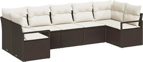 Set pohovek 7 ks Hnědá polyratan 3346528