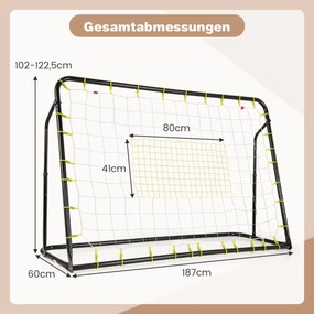 Costway 2 v 1 Fotbalová branka a odrazka Fotbalové branky 187 × 60 × – černý