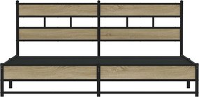 Kovový rám postele bez matrace dub sonoma 180 x 200 cm 3308499