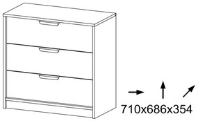 Sconto Komoda CANYON CN3 dub artisan/antracit