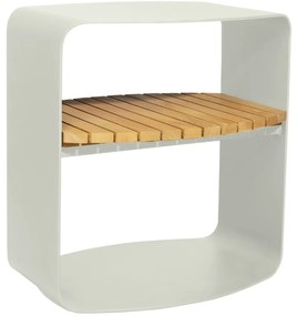 OnaDnes -20% Šedobílý hliníkový zahradní odkládací stolek No.109 Mindo 48 x 35 cm