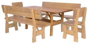 Drewmax MO261 stůl - Zahradní stůl ze smrkového dřeva, lakovaný 180x81x80cm - Dub lak