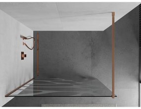 Mexen Kioto, sprchová zástěna Walk-In 90 x 200 cm, 8mm čiré sklo bílý vzor, ​​měděný matný profil, 800-090-101-65-97