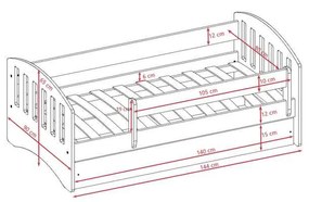 Ourbaby Classic Greyhead postel + úložný prostor 160x80 cm bílá