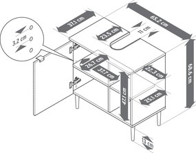 Tchibo - Skříňka pod umyvadlo »Sonari« s dvířky - barva: bílá