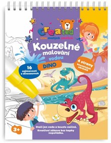 Kouzelné malování vodou/blok s tužkou dinosauři created 4 listy 17x23x2cm