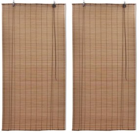 Zatemňovací rolety z bambusu 2 ks 150 x 220 cm hnědé 3057521
