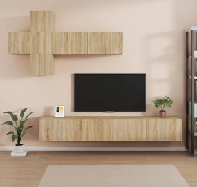 vidaXL 7dílný set TV skříněk kompozitní dřevo [3114520] Barva: dub sonoma