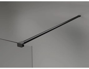 Mexen Lunar sprchová stěna levá 160 x 200 cm, 8mm čiré sklo, černá matná, 830-160-000-70-00-L