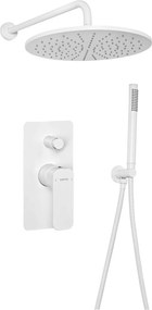 Sapho Spy - Sprchový set s baterií pod omítku, s tělesem, průměr 30 cm, matná bílá PY42/14-01