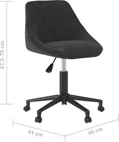 Otočná jídelní židle černá samet 3089029