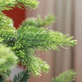 HOMCOM Umělý vánoční stromek, realistický vzhled, zpomalující hoření, pevný kovový podstavec, 183 cm, zelený