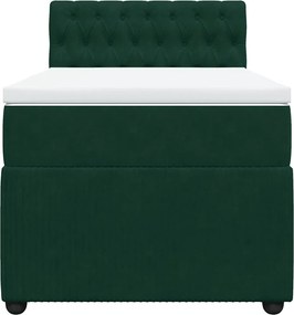 Box spring postel s matrací tmavě zelená 80 x 200 cm samet 3289899