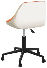 Petromila Otočná jídelní židle oranžovo-bílá umělá kůže
