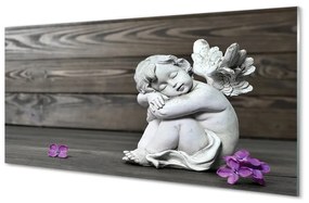 akrylový obraz Spící anděl květiny desky 140x70 cm