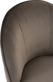 Sametové taupe klubové křeslo Cody - 57*57*73 cm