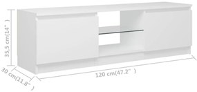 vidaXL TV skříňka s LED osvětlením bílá 120x30x35,5cm