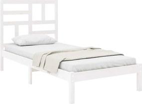 Rám postele bílý masivní dřevo 100 x 200 cm 3105941