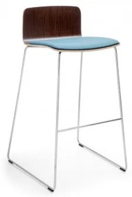 profim Barová dřevěná židle s čalouněným sedákem COM K22CV Barva kostry šedá kostra (metallic) GALERIE - Čalounění profim kůže 5 / KŮŽE - S GALERIE - moření PROFIm HPL fólie
