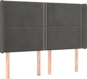 Box spring postel s matrací a LED tmavě šedá 140x200 cm samet 3139506