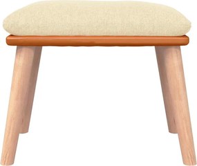 Podnožka krémová 45x29,5x35 cm textil a umělá kůže 341448