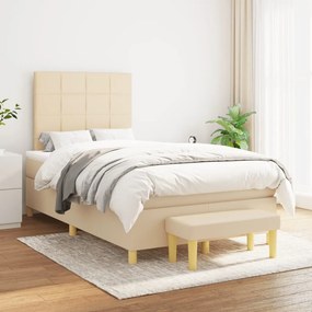 Box spring postel s matrací krémová 120x200 cm textil 3137146
