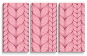 Sablio Obraz - 3-dílný Růžové pletení - 120x80 cm