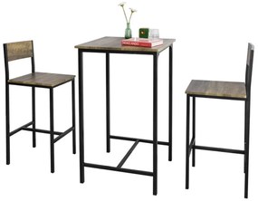 Sobuy SoBuy OGT27-N 3 dílný barový stůl se židlemi Jídelní stůl Bistro stůl se 2 barovými židlemi Sedací souprava